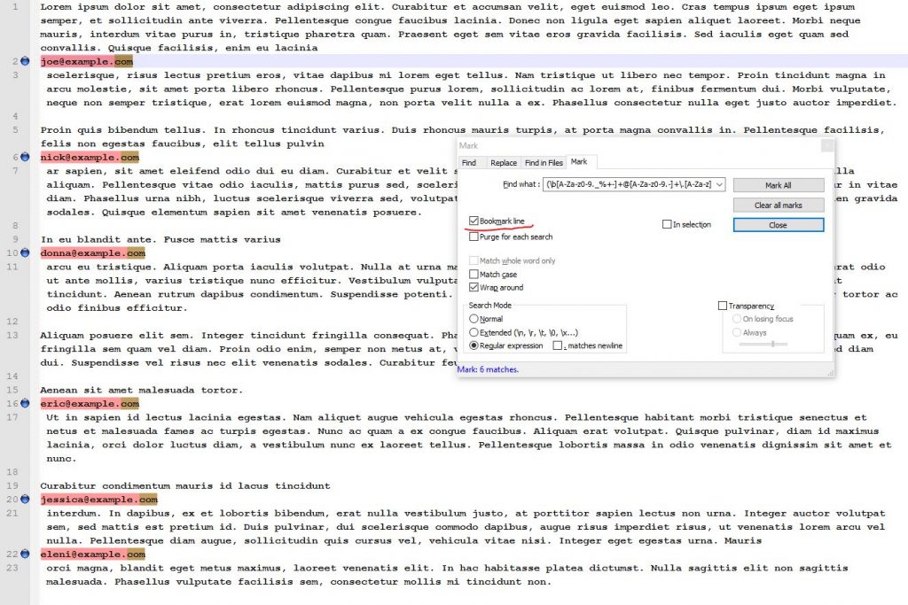 How To Extract Email Addresses From A Text File Using Notepad With No